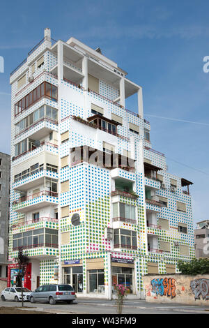 Albania, Balkan Peninsula, Durres, Decorated buildings Stock Photo - Alamy