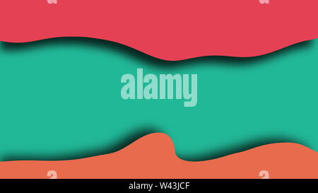 Simple waves colored shapes with layers, 3d render modern creative ...