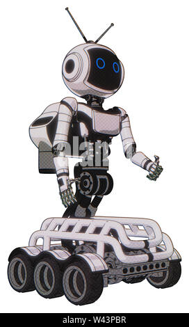 Mech containing elements: digital display head, circle eyes, retro ...