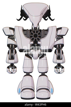 Mech containing elements: flat elongated skull head, light chest ...