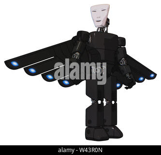 Robot containing elements: humanoid face mask, light chest exoshielding ...