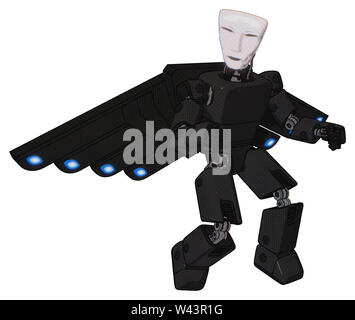 Robot containing elements: humanoid face mask, light chest exoshielding ...