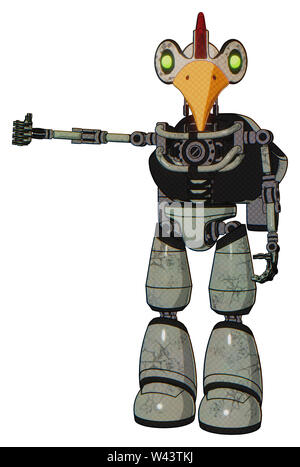 Droid containing elements: bird skull head, yellow and green scope eyes ...
