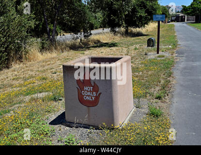hot coals only container at an East Bay regional Park in California ...
