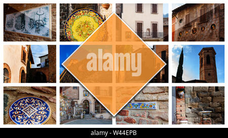 Collage photos of Deruta - Italy, in 2:3 format. Town in Umbria famous ...