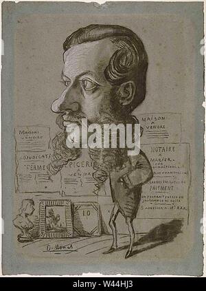 Caricature by Claude Monet of Léon Manchon, French art critic ...