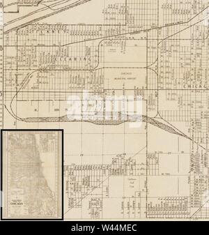 1920 Chicago map by Fred Wild Stock Photo - Alamy