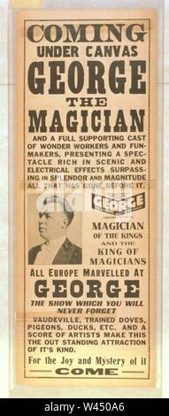 Coming under canvas, George the magician and a full supporti Stock ...