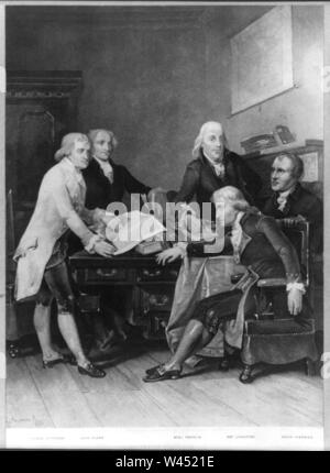 A historical image of the Committee of Congress drafting the ...