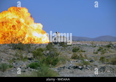 Soldiers detonate a mine-clearing line charge at Donnelly Training Area ...