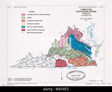 Completed river basin studies, Virginia - October 1997 Stock Photo - Alamy