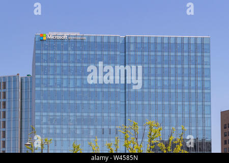 Microsoft logo and emblem. Microsoft is an international corporation ...