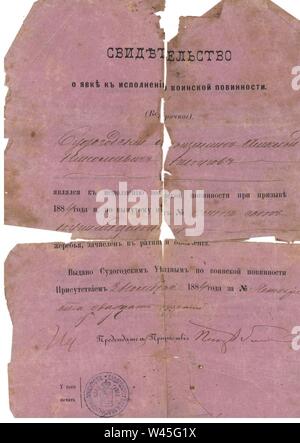 'Conscription Russia, front, 1884' is a historical painting depicting ...