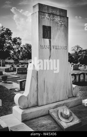 Large customized marble tombstone of Hank Williams, Sr,, has ...