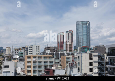 Roppongi Hills tower seen over urban sprawl in Azabu Juban, Tokyo, Japan Stock Photo - Alamy
