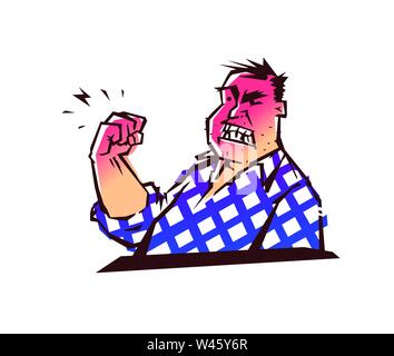 Vector illustration Man is upset. Emotions. Depressed man is in pain ...