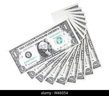 Fan of us dollar bank notes isolated Stock Photo - Alamy