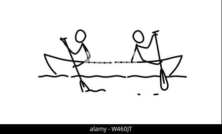 Businessmen in boat rowing competition with leaders using different ...