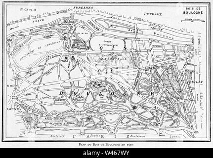 Plan du Bois de Boulogne , Bois de Boulogne Paris, France, Maps, Paris ...