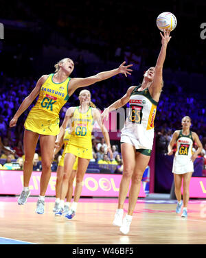South Africa's Lenize Potgieter (left) after the Netball World Cup ...
