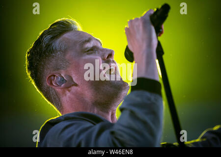 English rock band, Keane, is seen performing live at Meo Marés Vivas ...