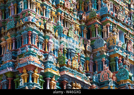 Great Indian architecture and religious art. Gods pantheon at Temple ...