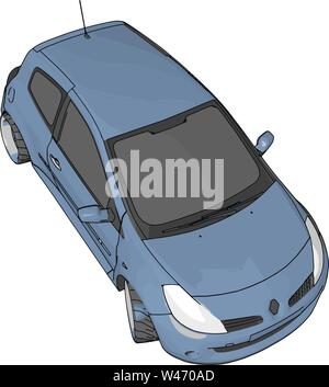 White renault clio, illustration, vector on white background Stock ...