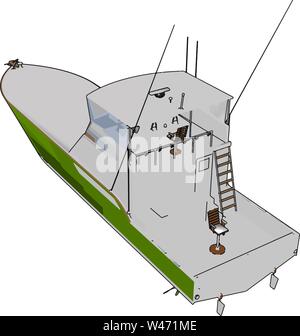 Patrol boat, illustration, vector on white background Stock Vector ...