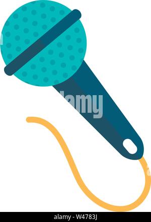 Blue microphone, illustration, vector on white background Stock Vector ...