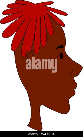 Human male head with green and red brain, symbol of mental health ...