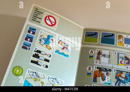 Delta Airline Safety Brochure, USA Stock Photo - Alamy