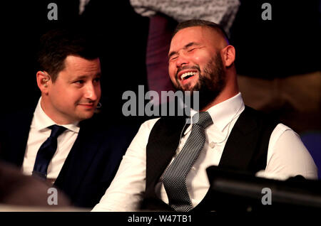 Tony Bellew watches the action at the O2 Arena, London Stock Photo - Alamy