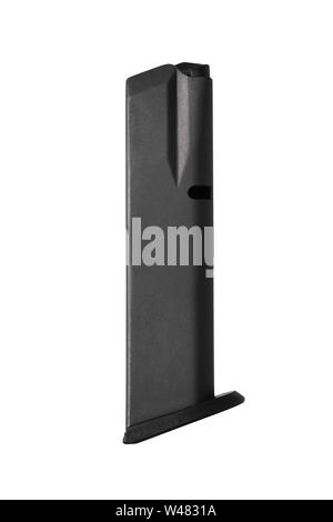 Handgun magazine on white surface. Clip for a modern semi-automatic ...