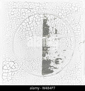 Zen Fragments Minimalist Painting white cracked background with neutral ...