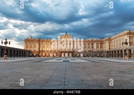 Royal Palace historical building closeup view with vintage road lamp in ...