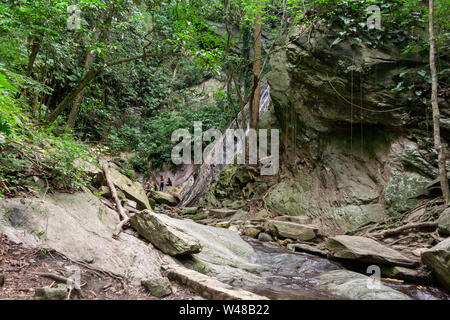 View of Quintero's Ravine or Quebrada Quintero from the iconic mountain ...