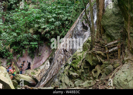 View of Quintero's Ravine or Quebrada Quintero from the iconic mountain ...