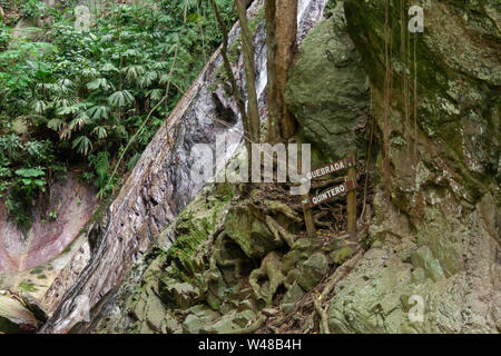 View of Quintero's Ravine or Quebrada Quintero from the iconic mountain ...