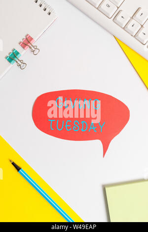 Handwriting text writing Giving Tuesday. Conceptual photo international ...