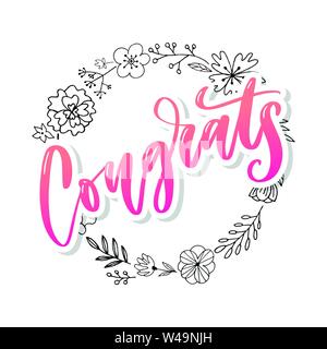 Congrats hand written lettering for congratulations card, greeting card ...