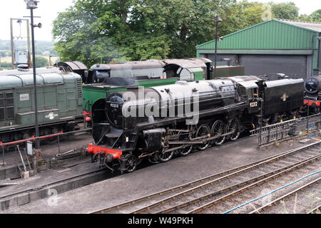 Class 9F steam engine 92212 waiting to depart at the head of a train at ...