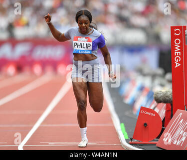 LONDON, United Kingdom. 21th Jul, 2019. Daryll Neita (GBR) (left) and ...