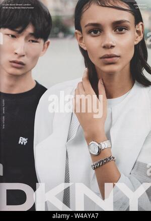 poster advertising DKNY fashion house in paper magazine from 2007 year ...