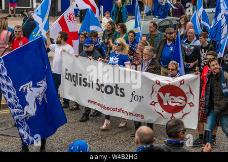 Galashiels, All Under One Banner independence march - 2019 Stock Photo ...
