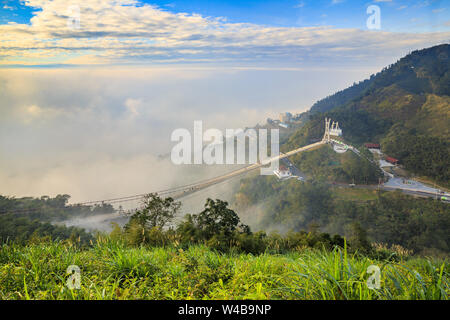 The Taiping Sky Bridge in Chiayi, Taiwan. This suspension bridge, at ...