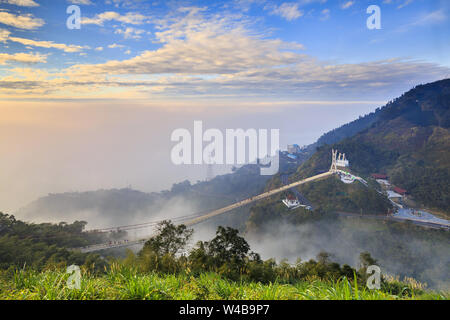 The Taiping Sky Bridge in Chiayi, Taiwan. This suspension bridge, at ...