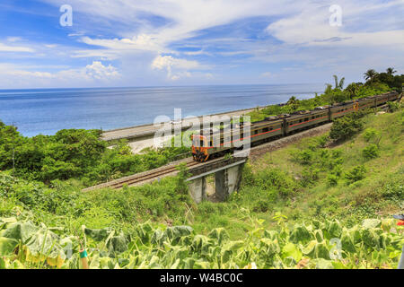 Train go through Huayuan Bay Stock Photo - Alamy