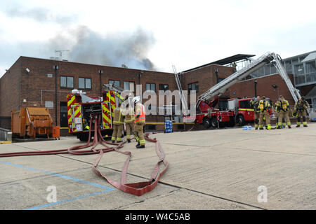 Fire fighters at the scene of a fire at Walthamstow Mall on Selbourne ...