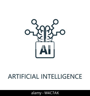 Artificial Intelligence Logo, Icon symbol AI, deep learning blockchain neural network concept ...