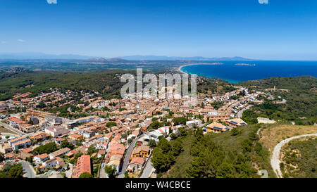 Aerial view of Begur castle in Spain Stock Photo - Alamy